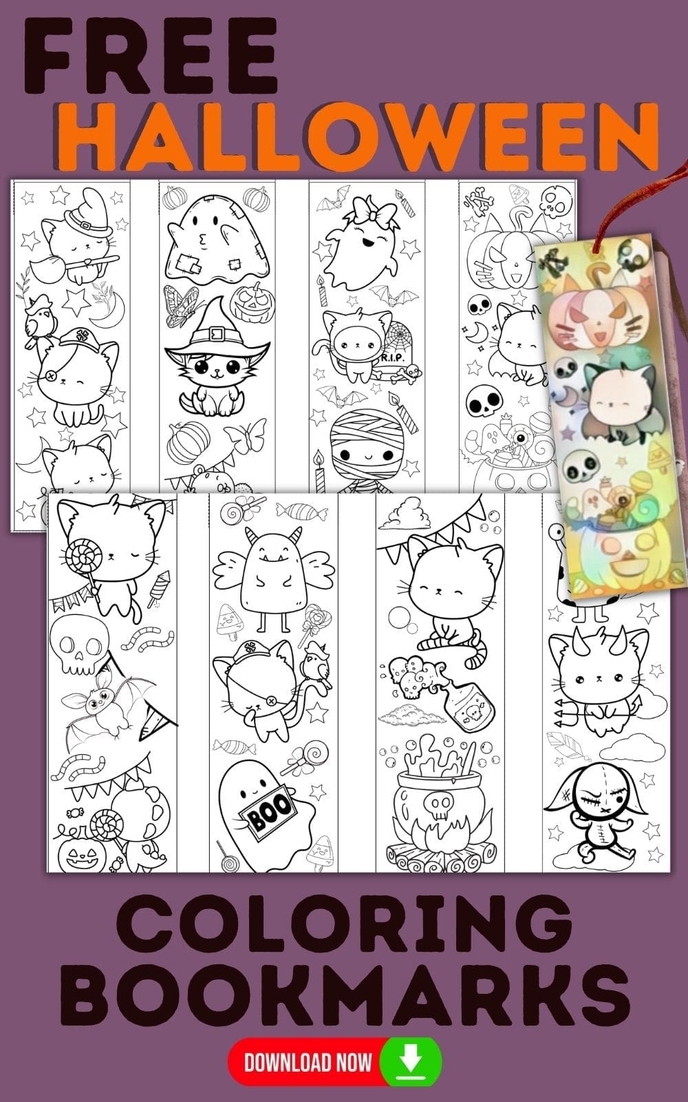 Free Halloween Coloring Bookmarks Overload The Cuteness