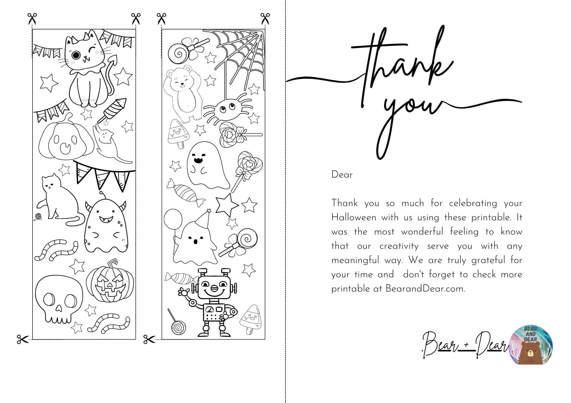 Free Halloween Coloring Bookmarks Overload The Cuteness