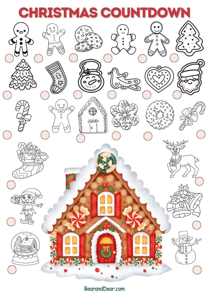 The Best Free Christmas Countdown Calendar For Kids Bear & Dear