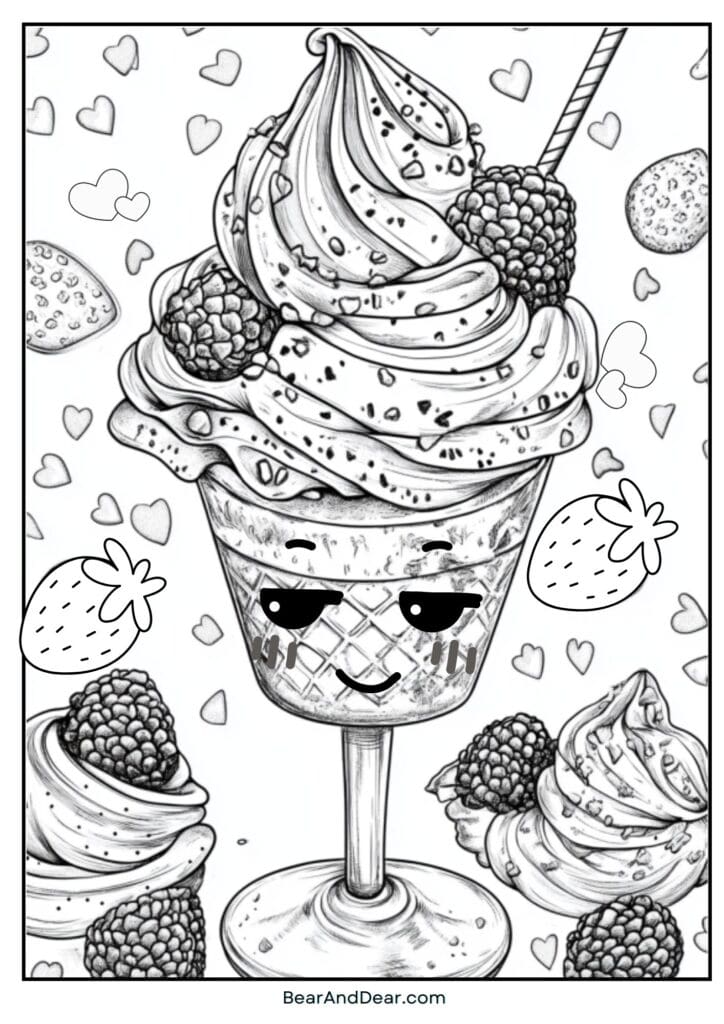 15 Free Super Cute Ice Cream Coloring Pages. - Bear & Dear